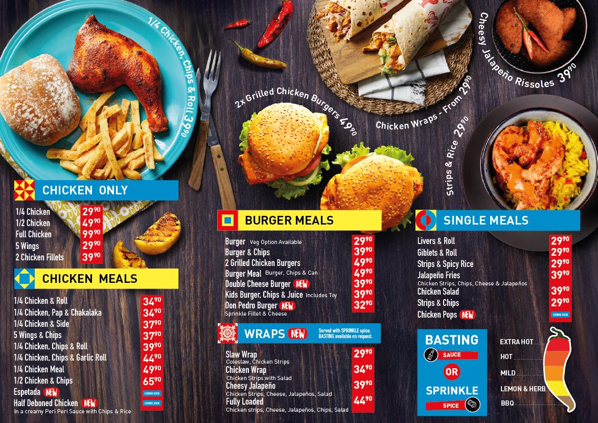 Menu at Pedros Pinesprings restaurant, Pinetown