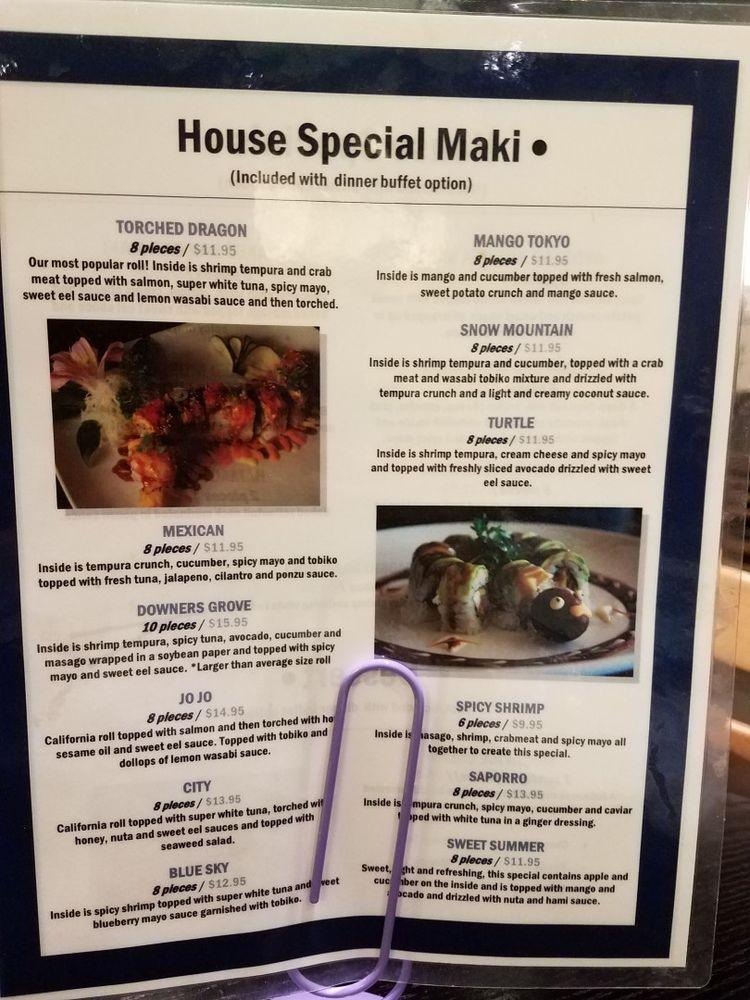 Menu at Sushi Naper restaurant, Naperville, Illinois Rte 59 #158