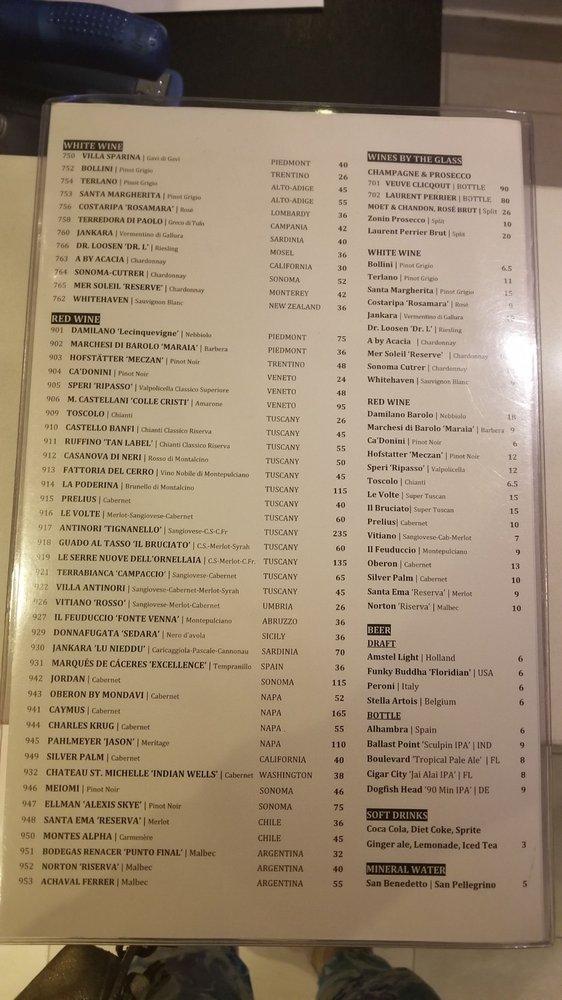 Menu at Angelo Elia Pizza, Bar, Tapas, Oakland Park, N Federal Hwy
