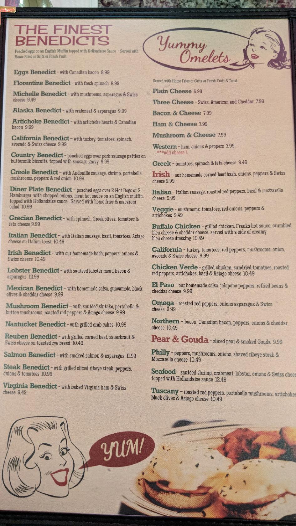 Menu at Highland Park Diner restaurant, Rochester