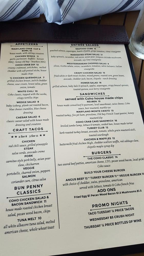 Menu at The Turn House pub & bar, Columbia