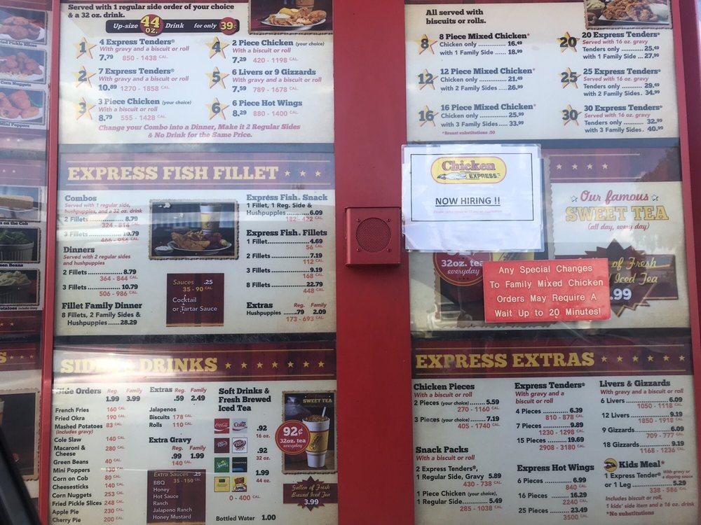 Menu at Chicken Express fast food, Lakeway, Ranch Rd 620 S