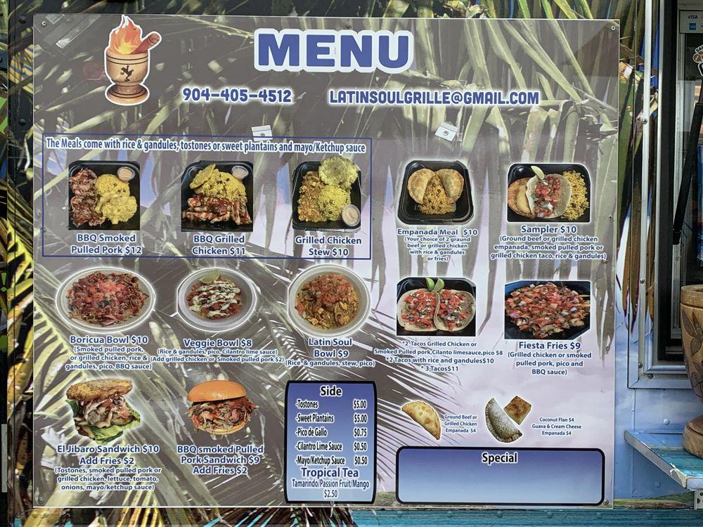 Menu at Latin Soul Grille BBQ, Jacksonville, Richard St