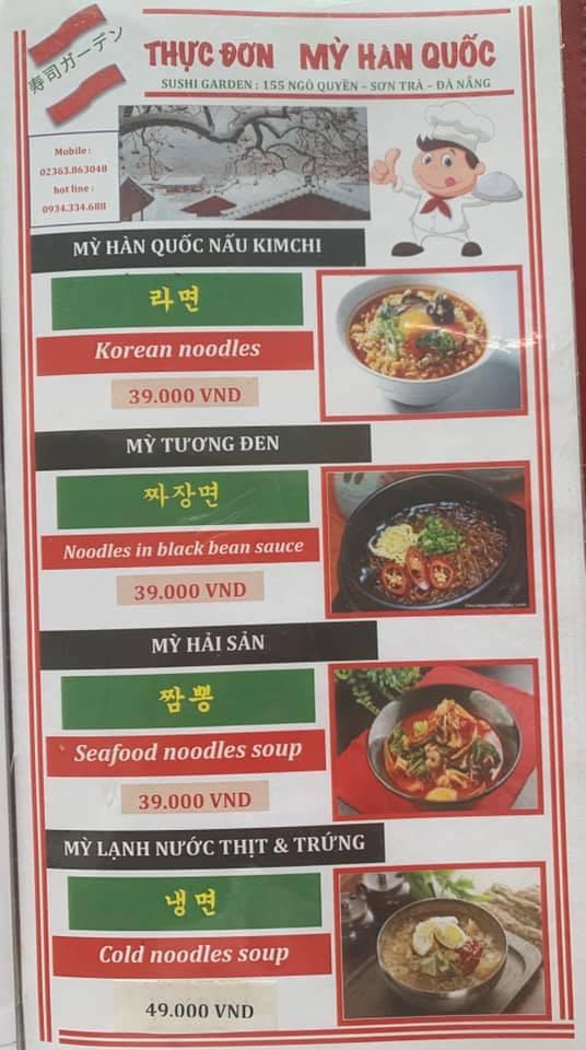 Menu at Sushi Garden - 155 Ngô Quyền - Đà Nẵng restaurant, Da Nang