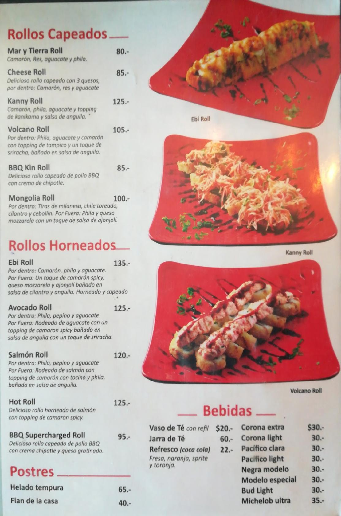 Carta del restaurante Kinjo Sushi Las Moras, Culiacán Rosales, Hda. del ...