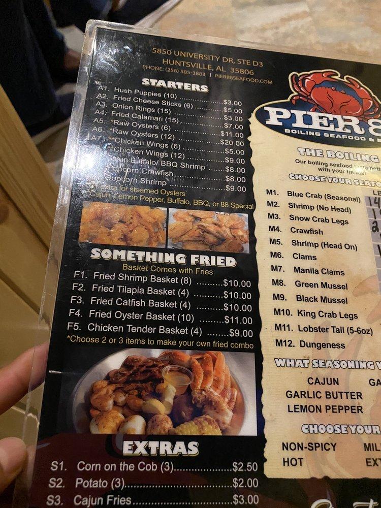 Menu at Pier 88 Boiling Seafood & Bar Huntsville, Huntsville