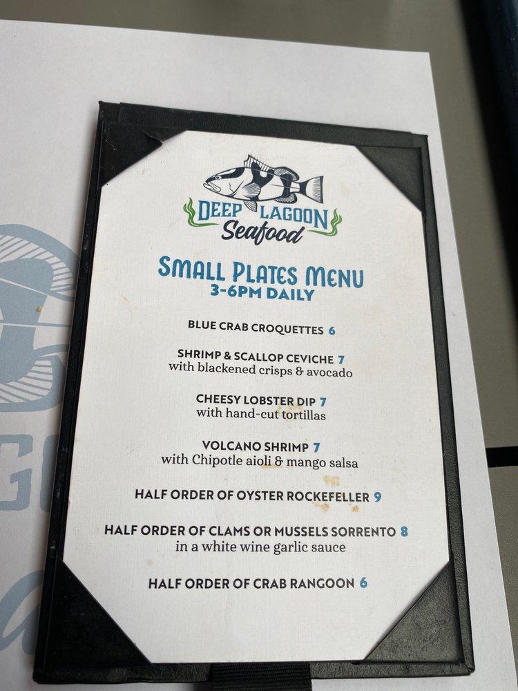 Menu at Deep Lagoon restaurant, Naples, Tamiami Trail N