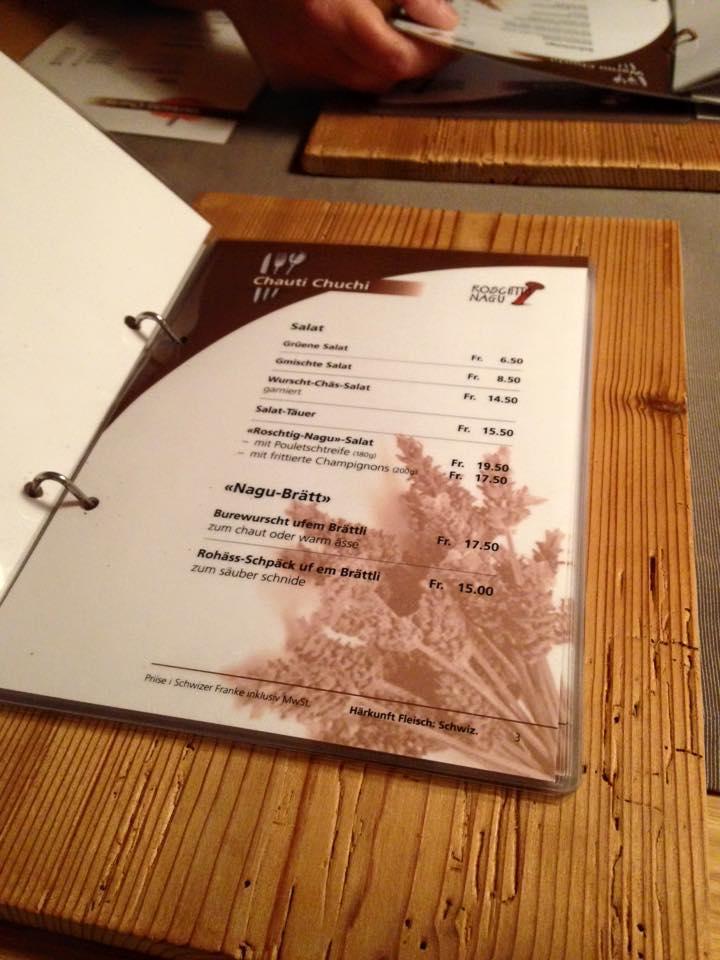 Menu at Restaurant Roschtig Nagu, Schnottwil, Bernstrasse 62