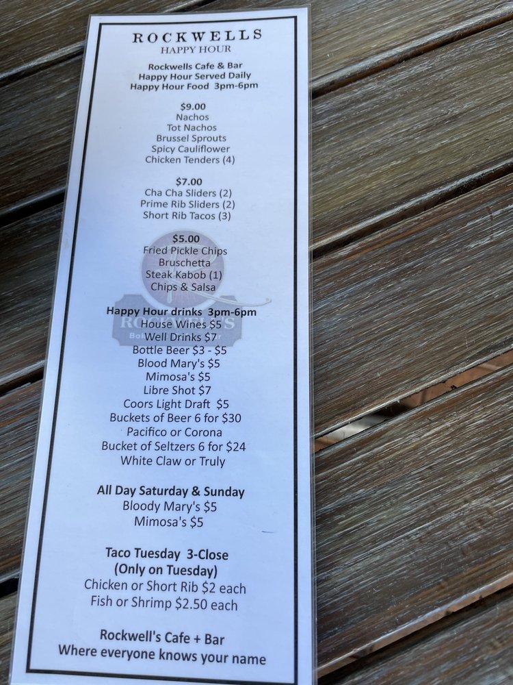 Menu at Rockwell's Bakery, San Clemente