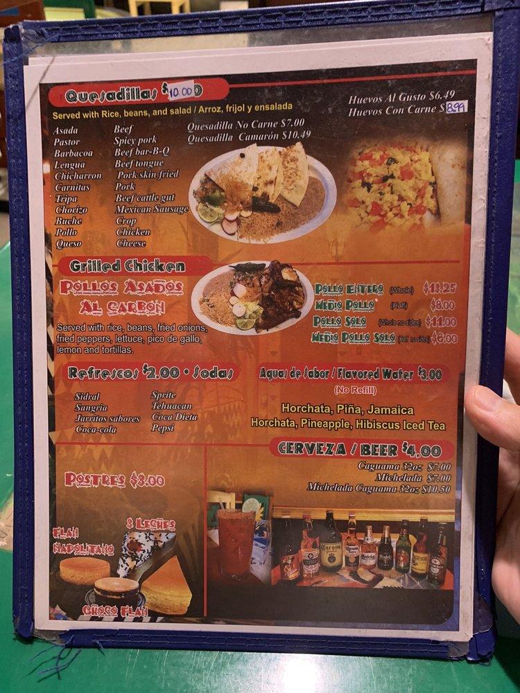 Menu at Tacos y Mariscos Lindo México restaurant, Hendersonville, 917B ...