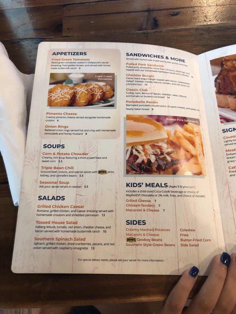 Menu at The Front Porch Cafe, Pigeon Forge