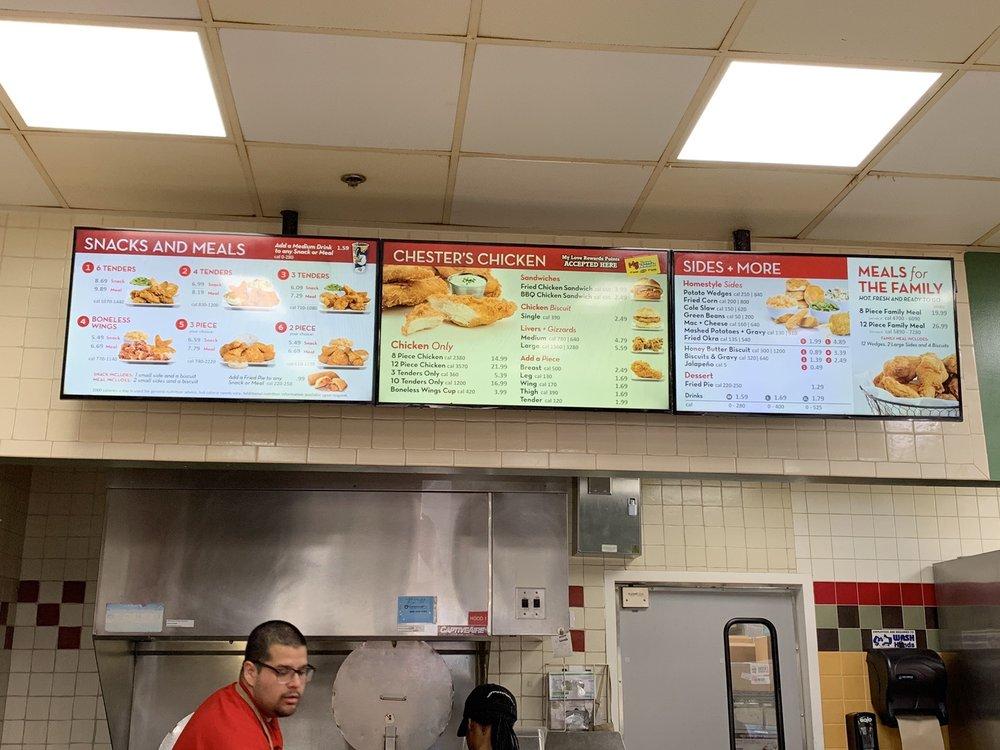 Menu at Chester's Chicken restaurant, Barstow