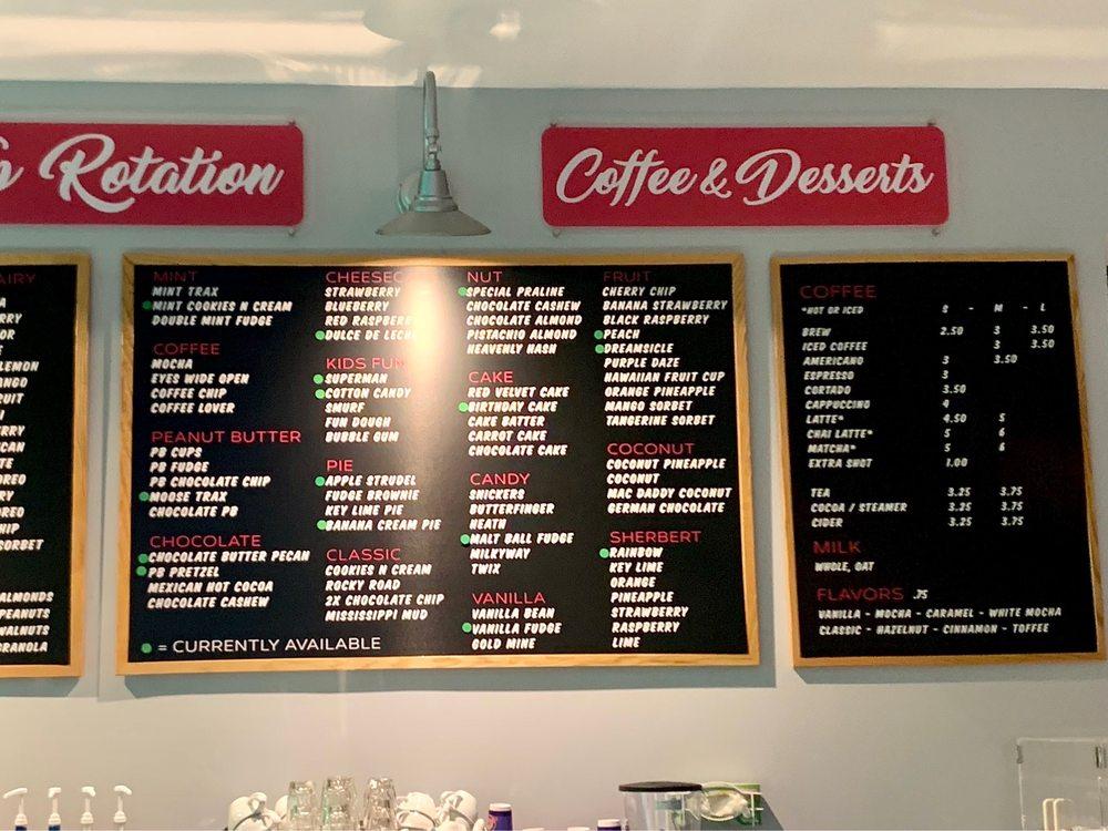 Menu at Sweet Spot Ice Cream Cafe, Richmond