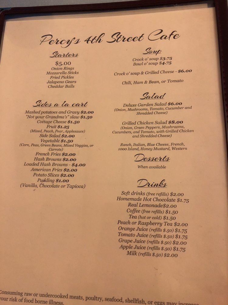 Menu at 4th Street Cafe, Keokuk