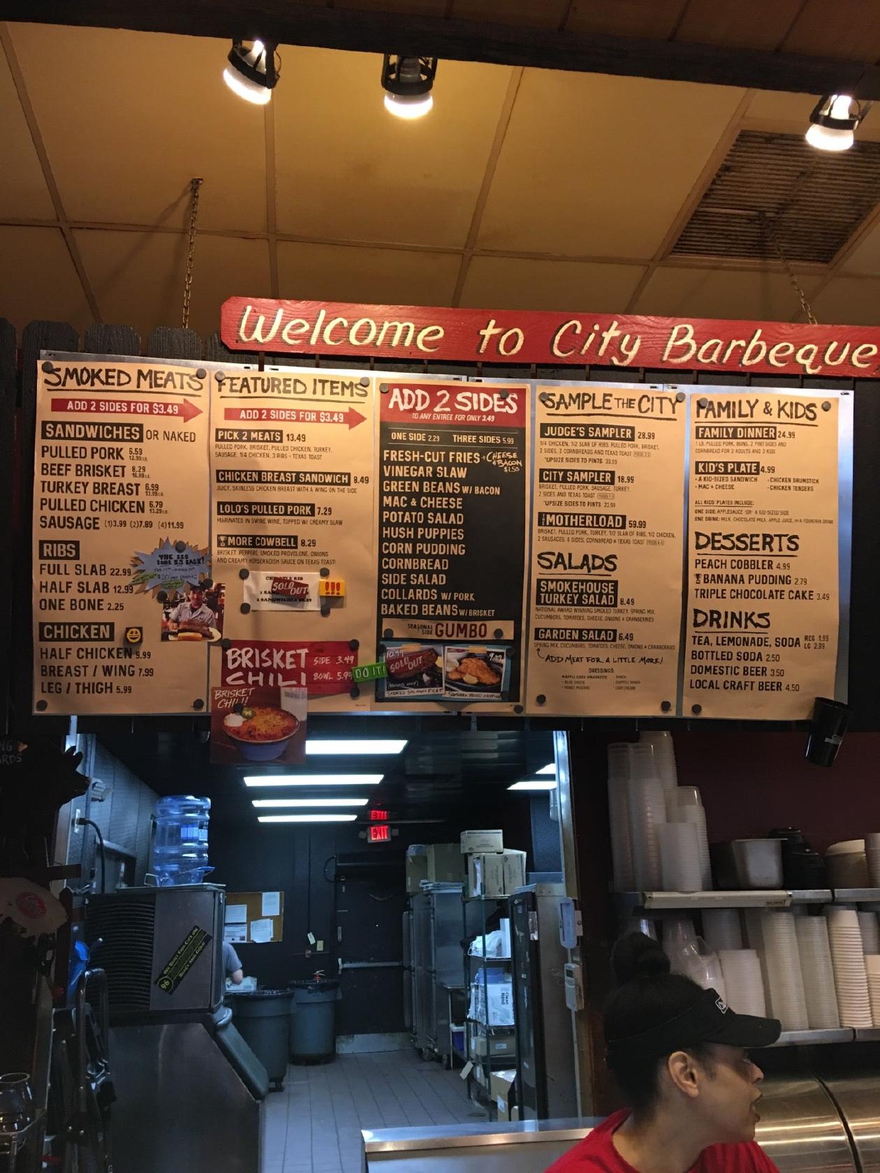 Menu at City Barbeque and Catering, Gahanna, 108 S Stygler Rd