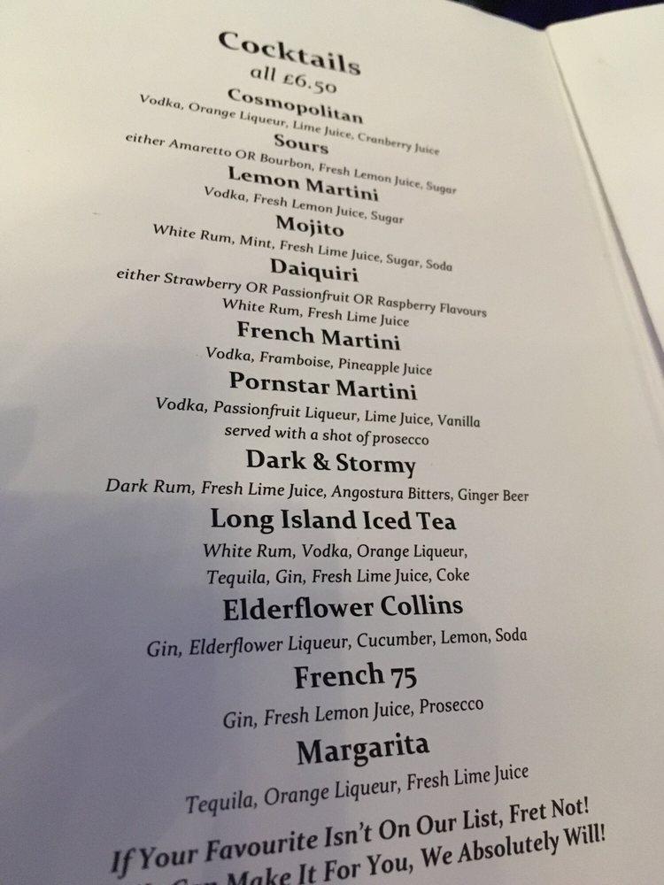 Menu at Devenish Bar, Enniskillen