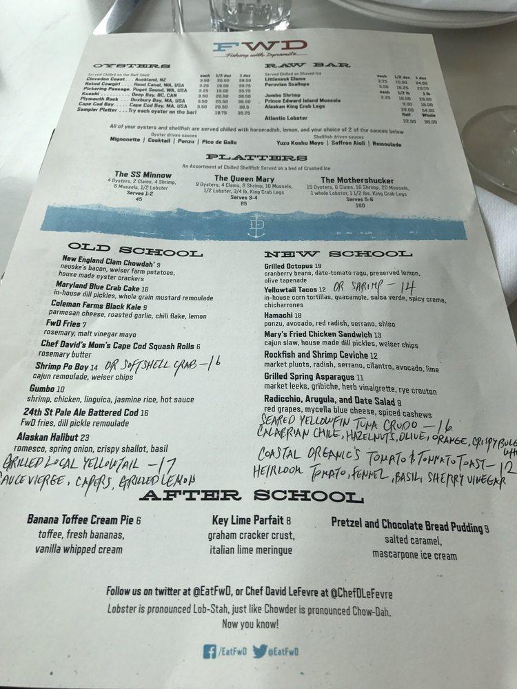Menu at Fishing With Dynamite pub & bar, Manhattan Beach