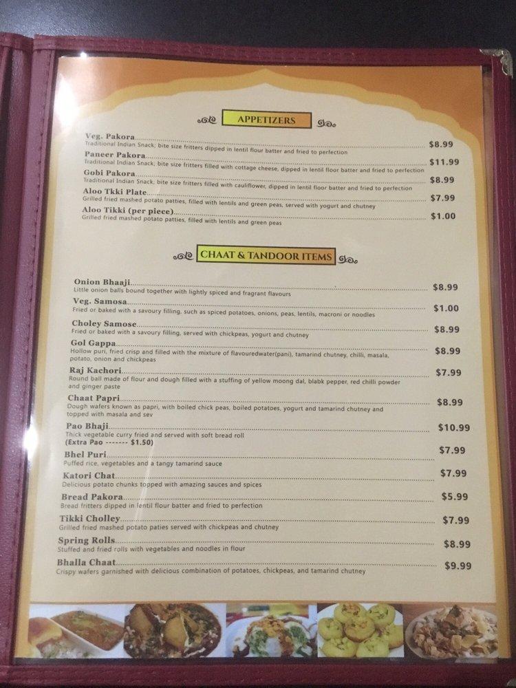 Menu at Punjab Chaat House restaurant, Edmonton