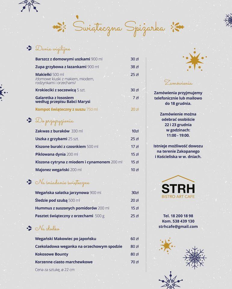 Menu at STRH Bistro Art Cafe, Zakopane