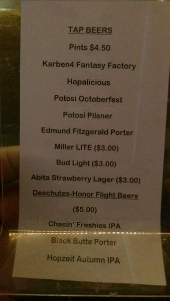 Menu at Villa Tap pub & bar, Madison