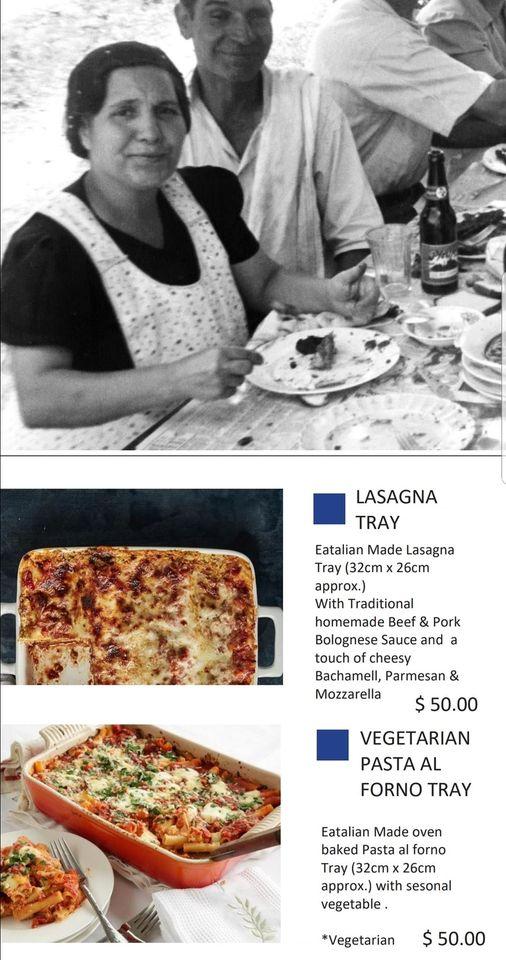 Menu at Eatalian Made, Fawkner, 52 Bonwick St