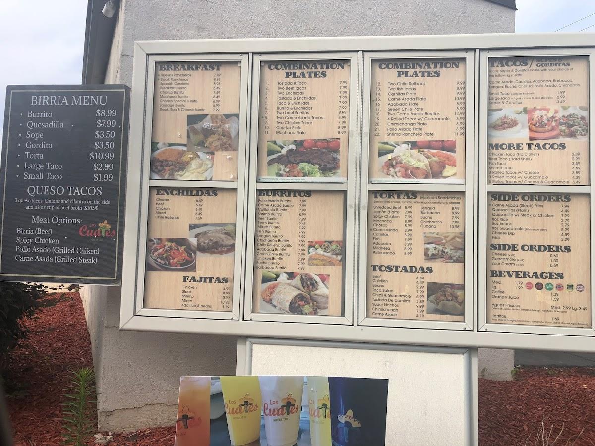 Menu at Los Cuates So-Cal Food - Drive-Thru restaurant, Raleigh ...