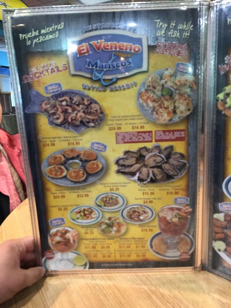 Menu at Marisco's El Veneno pub & bar, Chicago, S Pulaski Rd #4151