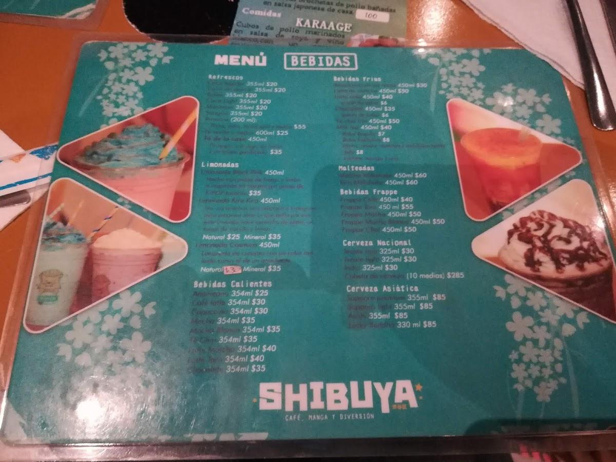 Carta del restaurante Shibuya HMO, Hermosillo