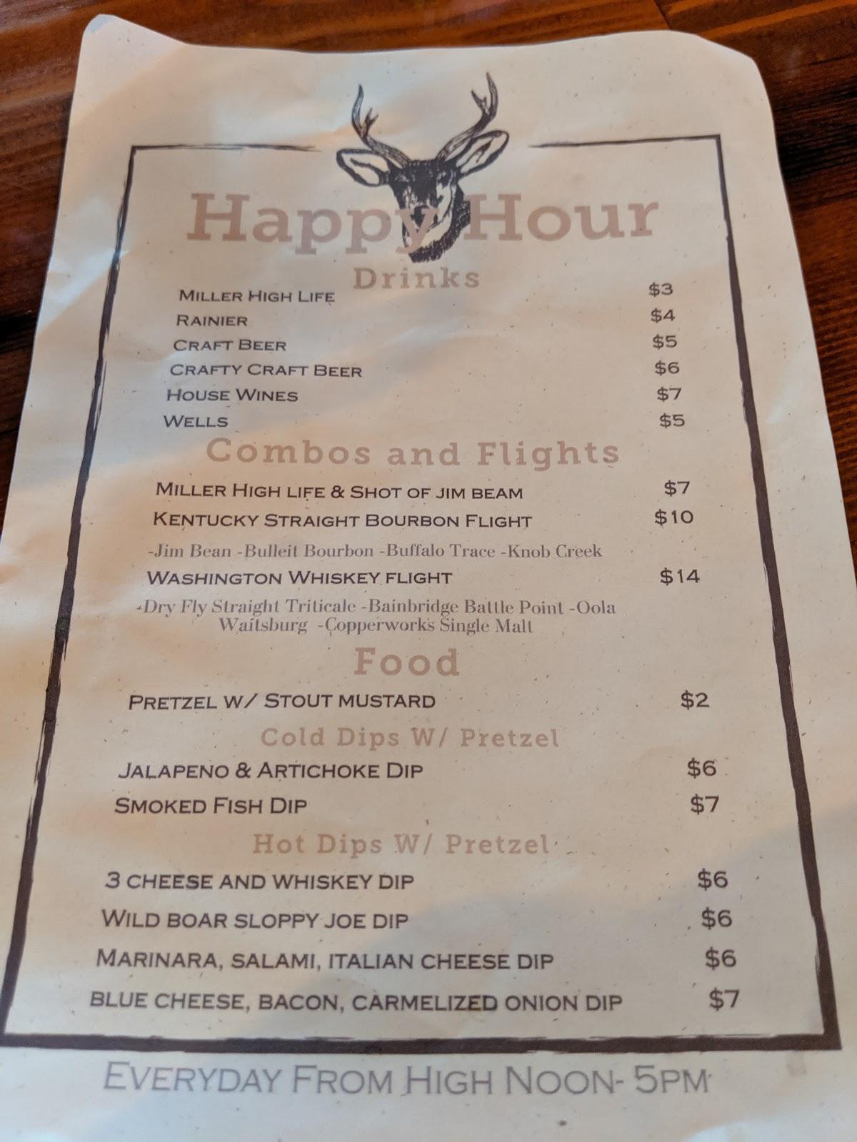 Menu at Bourbon West pub & bar, Port Angeles