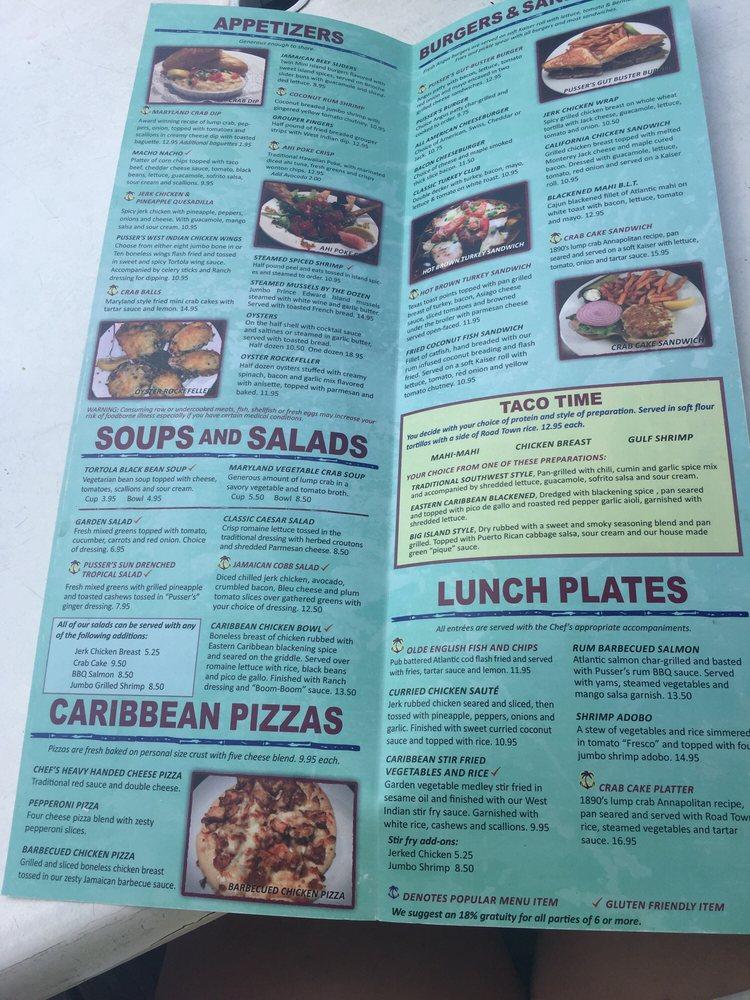 Menu at Pusser's Caribbean Grille pub & bar, Annapolis