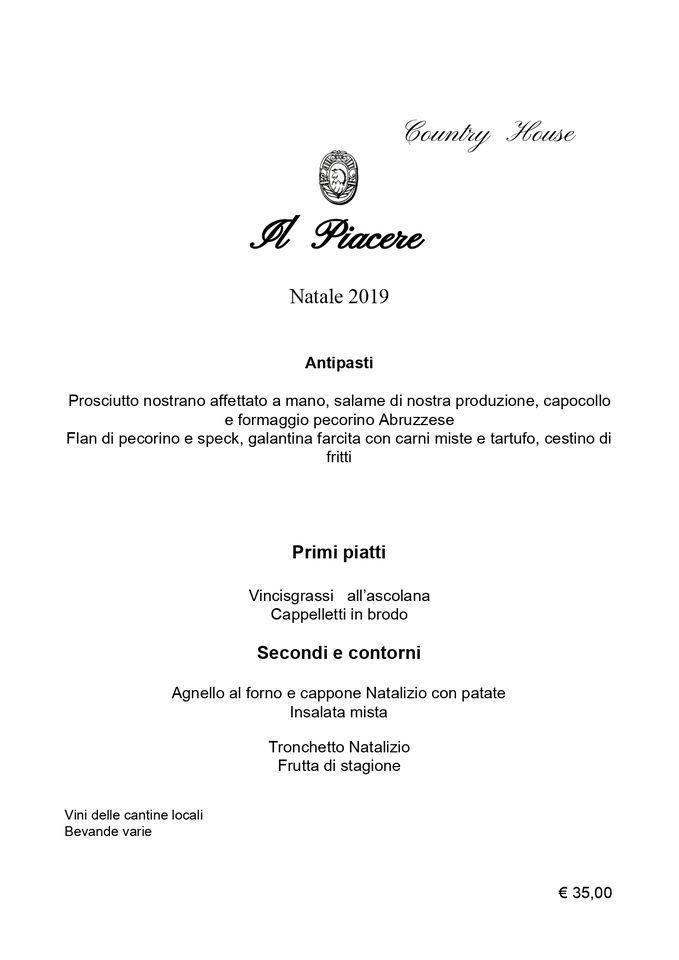 Menu da Country House Il Piacere ristorante con griglia, Villa Lempa