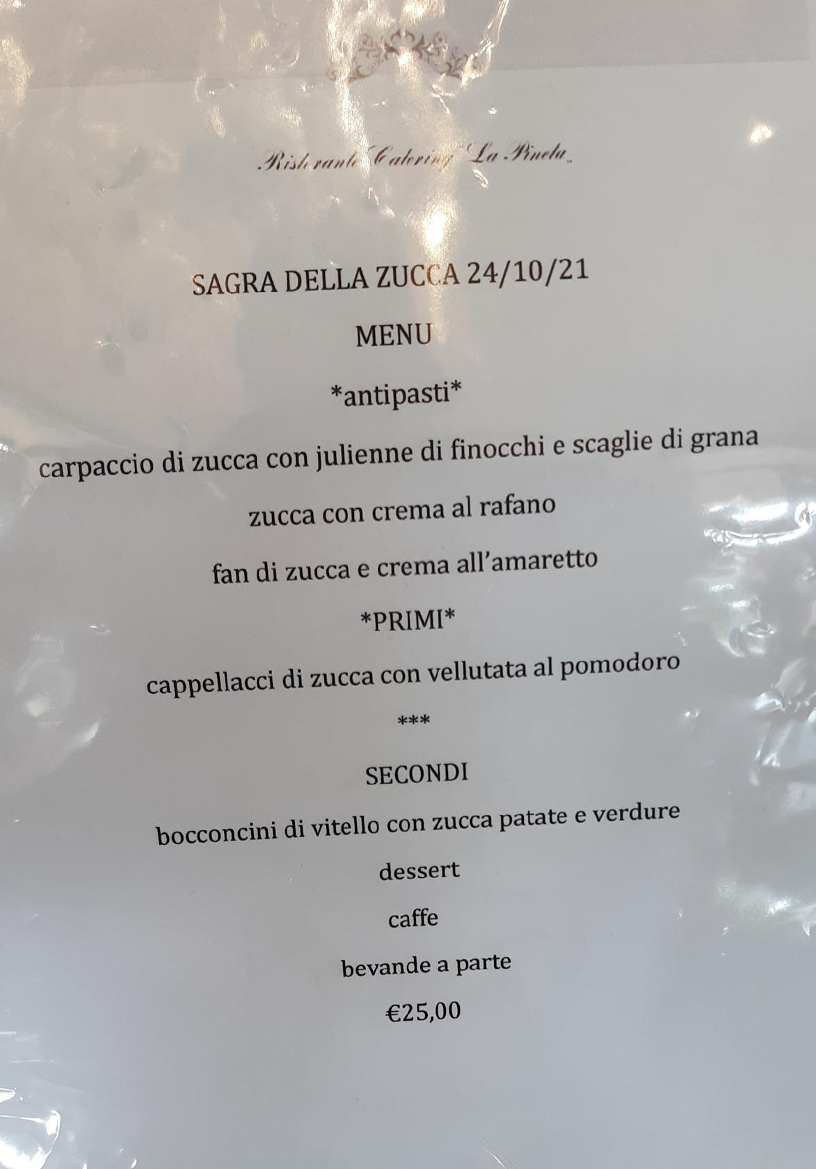 Menu da La Pineta ristorante, Brandizzo