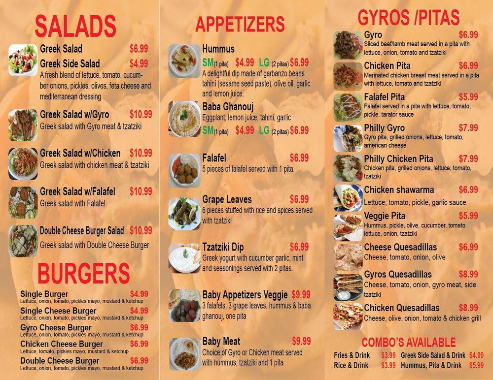 Menu at Munich Gyros restaurant, Fountain Hills