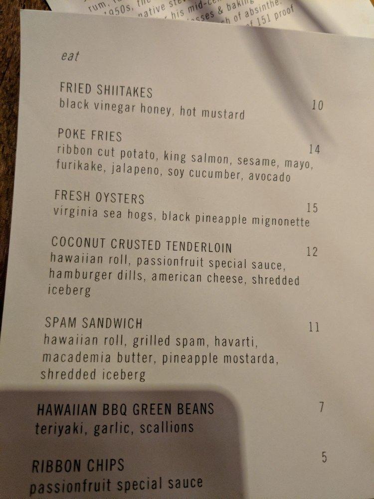 Menu at Strange Bird pub & bar, Indianapolis