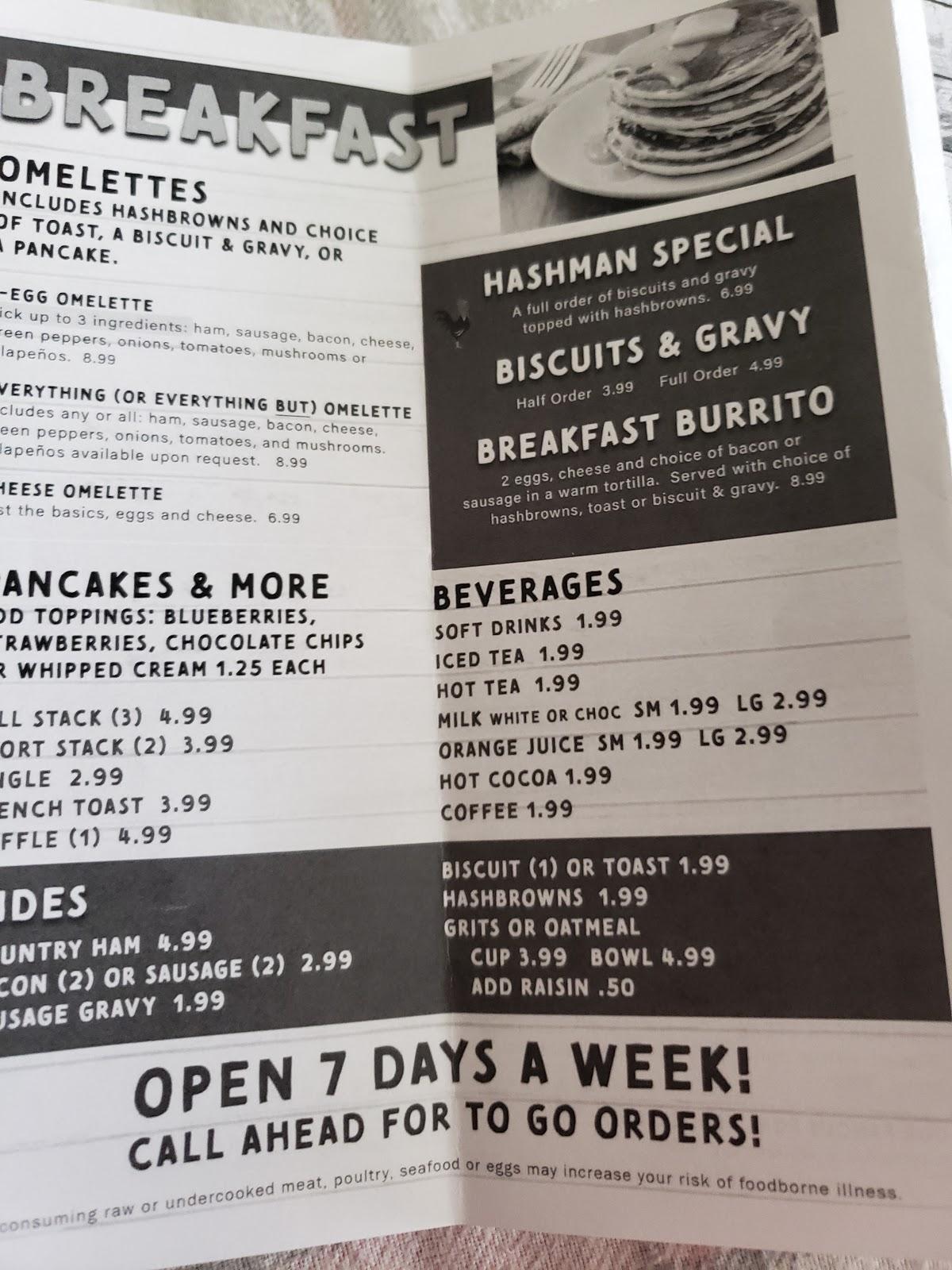 Menu at The Diner restaurant, Clever, 412 N Public Ave
