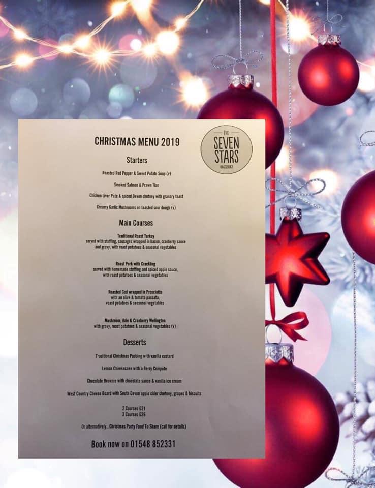 Menu at Seven Stars pub & bar, Kingsbridge