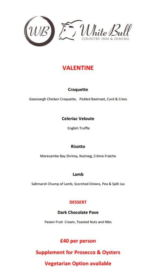 Menu at The White Bull pub & bar, Gisburn