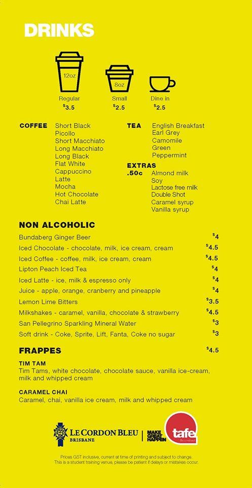 Menu at First Course Bistro cafe, South Brisbane