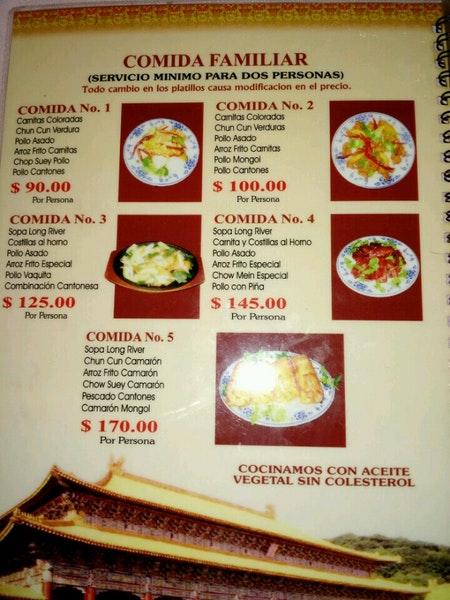 Carta del restaurante Long River, Culiacán Rosales, Calle ...