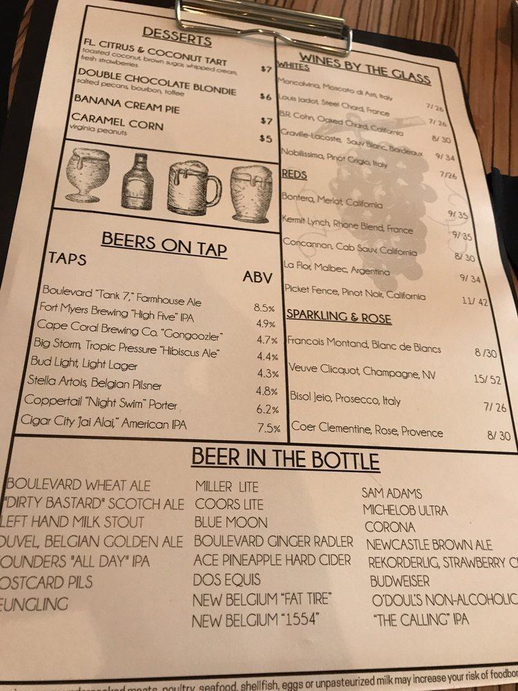 Menu at Point 57 Kitchen & Cocktails restaurant, Cape Coral