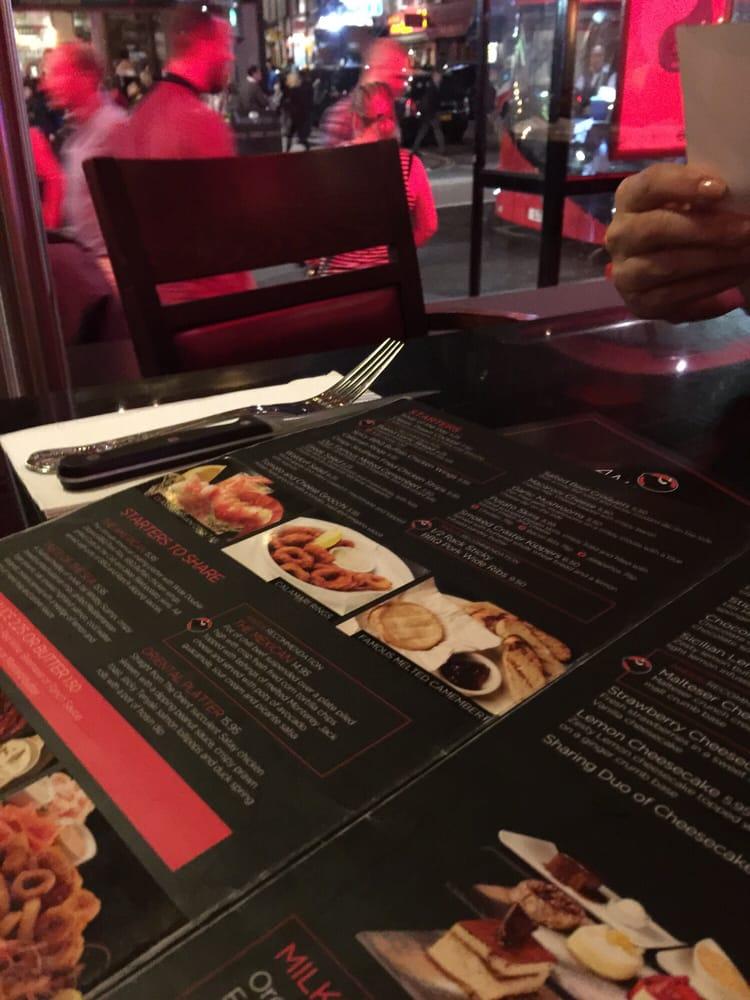 Menu at Angus Steakhouse Leicester Square, London, 20 Cranbourn St