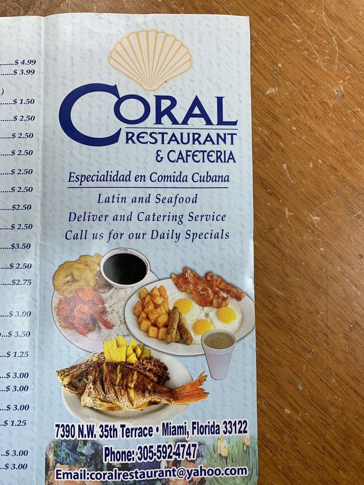 Menu at Coral of Miami cafe, Miami, NW 35th Terrace