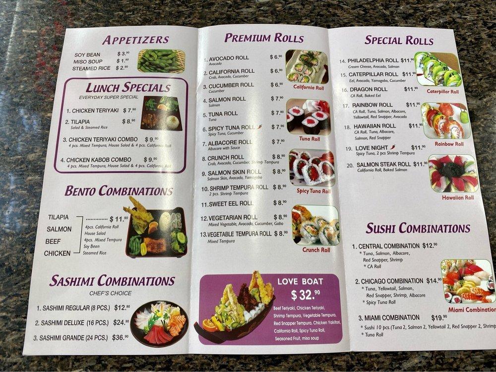 Menu at Sushi & Teri restaurant, Los Angeles, 116 Japanese Village ...