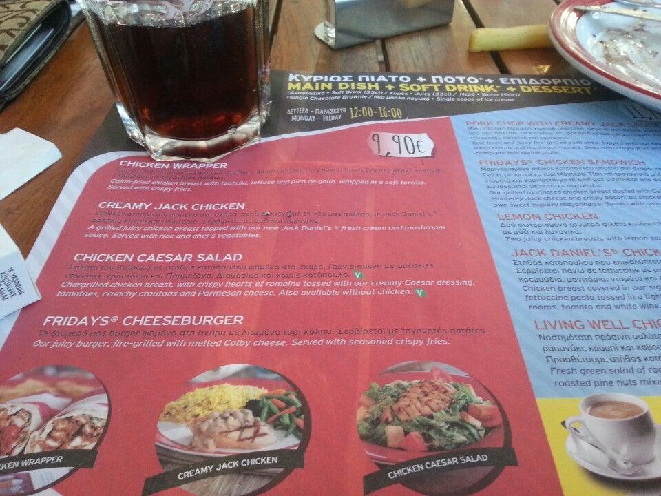 Carta de TGI Fridays Cyprus - The Mall of Cyprus, Strovolos, The Mall ...