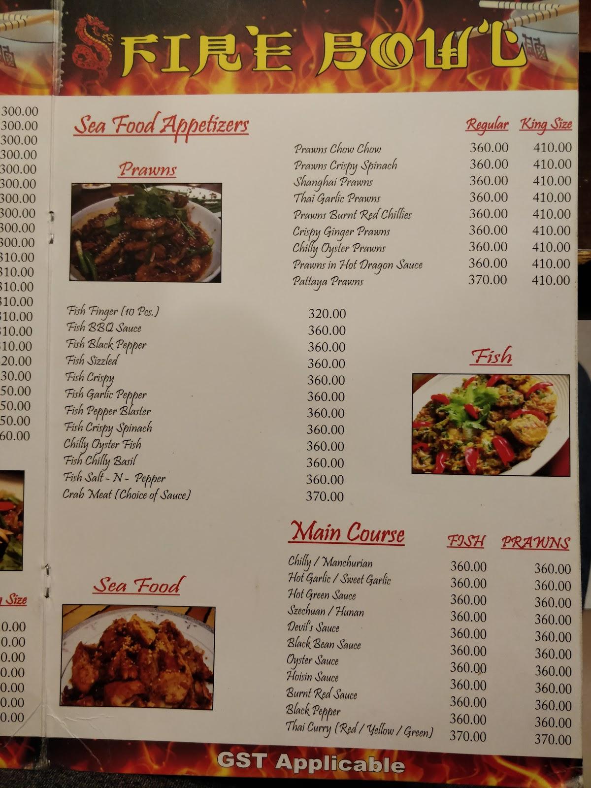 Menu at Fire Bowl Malad, Mumbai, Shop 2