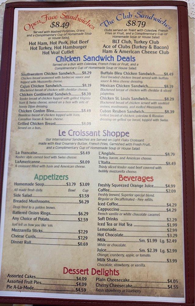 Menu at Cafe Bella, Sheboygan