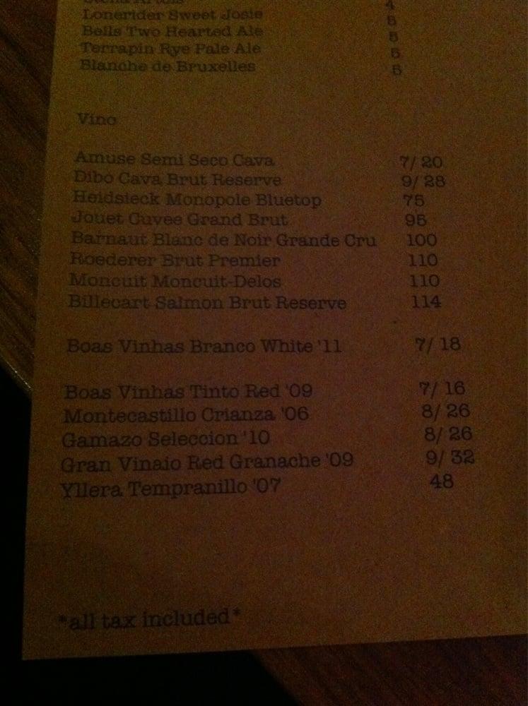 Menu at Clockwork pub & bar, Raleigh, 519 W North St