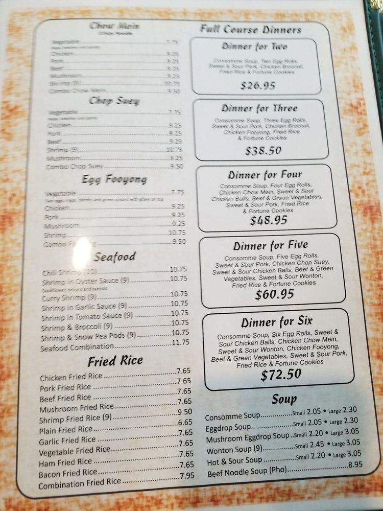 Menu at Daisy Gardens restaurant, Warroad, 115 Wabasha Ave NE