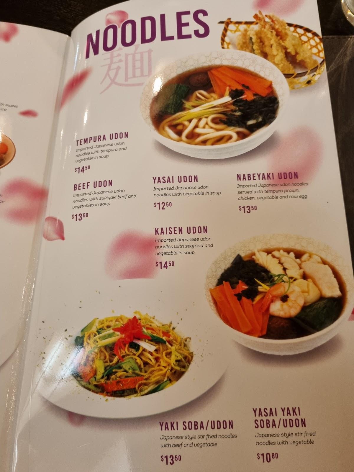 Menu at Kanda Japanese Restaurant, Ivanhoe