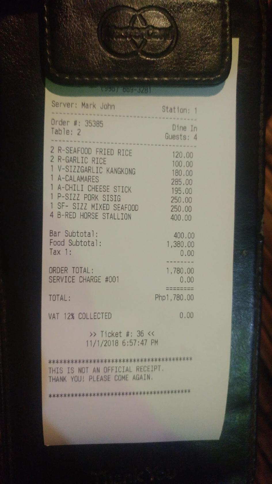 Menu at Kawayanan Grilling Station restaurant, Coron, 19 Real St